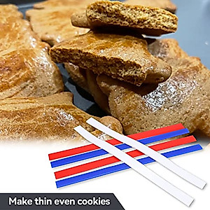 HERCHR 6Pcs Silicone Rolling Pin Guides, Dough Leveler Sticks Dough Ruler Measuring Dough Strips Guides Pastry Ruler Perfection Sticks for Thickness Guide Pastry Cookie Kitchen Restaurant