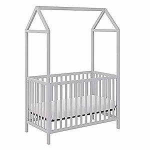 Little Seeds Rowan Valley Skyler 3-in-1 Convertible Crib with Canopy, Dove Gray