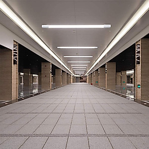 LED Shop Light Fixture 4FT Plug in Ceiling Lights Linkable LED Tube Light 5000K Plug in Light Fixture for Bathroom Garage Overhead with ON/Off Switch