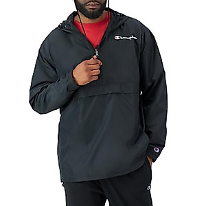 Champion mens Packable - Solid Jacket, Black-549369, Large US