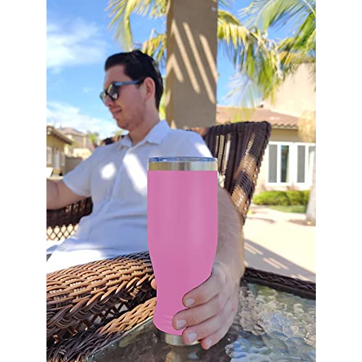 LaserGram 14oz Vacuum Insulated Pilsner Mug, Hecho en Tlaxcala, Personalized Engraving Included (Light Purple)