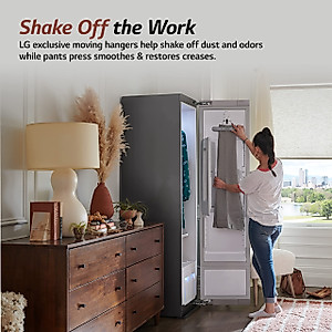 LG Styler Steam Closet | Clothes Steamer for Garments and Household Item Care | Sanitize, Deodorize, Freshen & Dry with Steam Technology & Moving Hangers| Easy Install | Wi-Fi enabled| Mirror (S3MFBN)