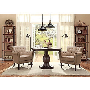 HOMELEGANCE Factory Metal Frame Writing Desk, Rustic Brown