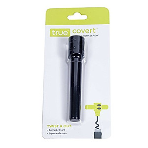 True Bar Tool Covert: Pocket Corkscrew, Black, 1 Count