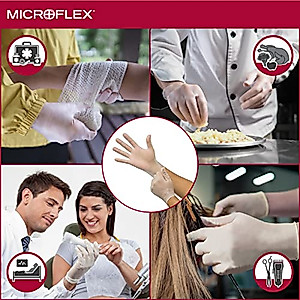 Microflex V28 Disposable Powder-Free Vinyl Gloves for Food Processing, Light Cleaning w/Smooth Surface - Med, Natural (Case of 1000)