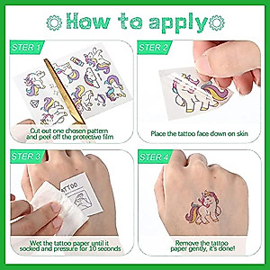 ZQFTZQ Glow In The Dark Temporary Tattoos for Kids,Mixed Style Luminous Temporary Tattoos Stickers Unicorn Butterfly Dinosaur Mermaid Face Temp for Girls Boys Glow Party Supplies Gifts Christmas Toys