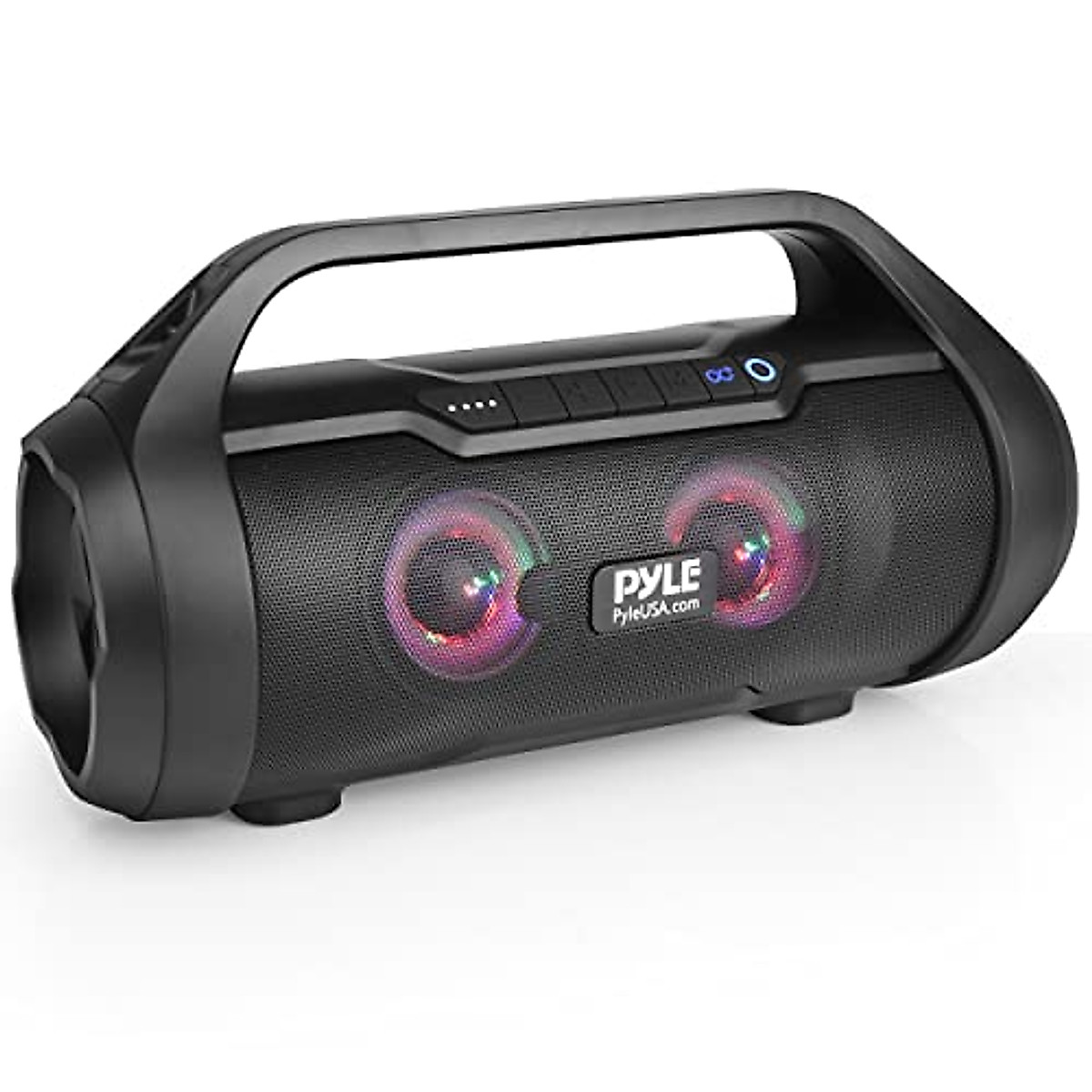 Pyle Wireless Portable Bluetooth Boombox Speaker - 500W 2.0CH Rechargeable Boom Box Speaker Portable Barrel Loud Stereo System with AUX Input/USB/SD/Fm Radio, 3" Subwoofer, Voice Control - PBMWP185