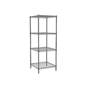 Tarrison 4-Shelf Adjustable, Heavy Duty Storage Shelving Unit, Stainless Steel Wire Rack, Chrome Finish, Silver (24L x 24W x 74H)