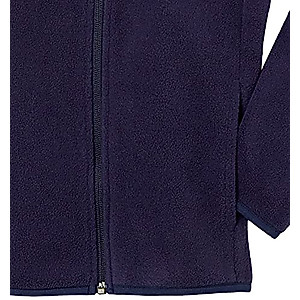 Amazon Essentials Boys' Polar Fleece Full-Zip Mock Jacket, Navy, Medium