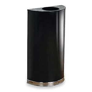 Rubbermaid Commercial So1220plbk Half Round Receptacles,7-Inch D,12 Gallon,18-Inch X9-Inch X32-Inch,Bk/Ce