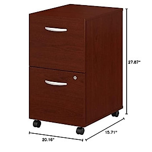 Bush Business Furniture Series C 2 Drawer Mobile File Cabinet in Mahogany