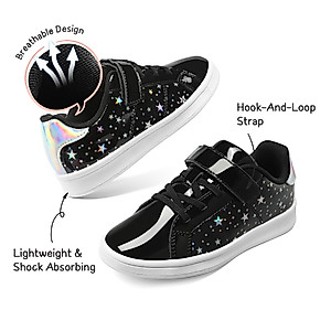 DREAM PAIRS Girls Boys Sneakers Tennis School Shoes Casual Walking Storybook Footwear for Little/Big Kids,Size 2 Little Kid,Black,SDFS2210K