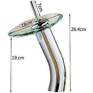 RONPOTY Kitchen Taps Mushroom-Shaped Long Neck Glass Bath Waterfall Faucet. Transparent Ship Faucet. Bathroom Sink Mixer Tap Xp-015