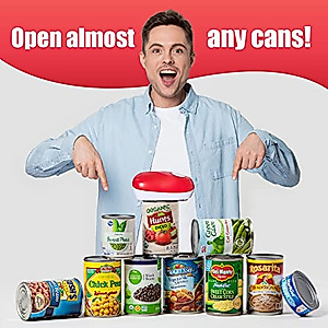 Electric Can Opener, No Sharp Edge Can Opener, Open Your Cans with A Simple Push of Button, Food-Safe and Battery Operated Can Opener, Kitchen Gifts for Arthritis and Seniors
