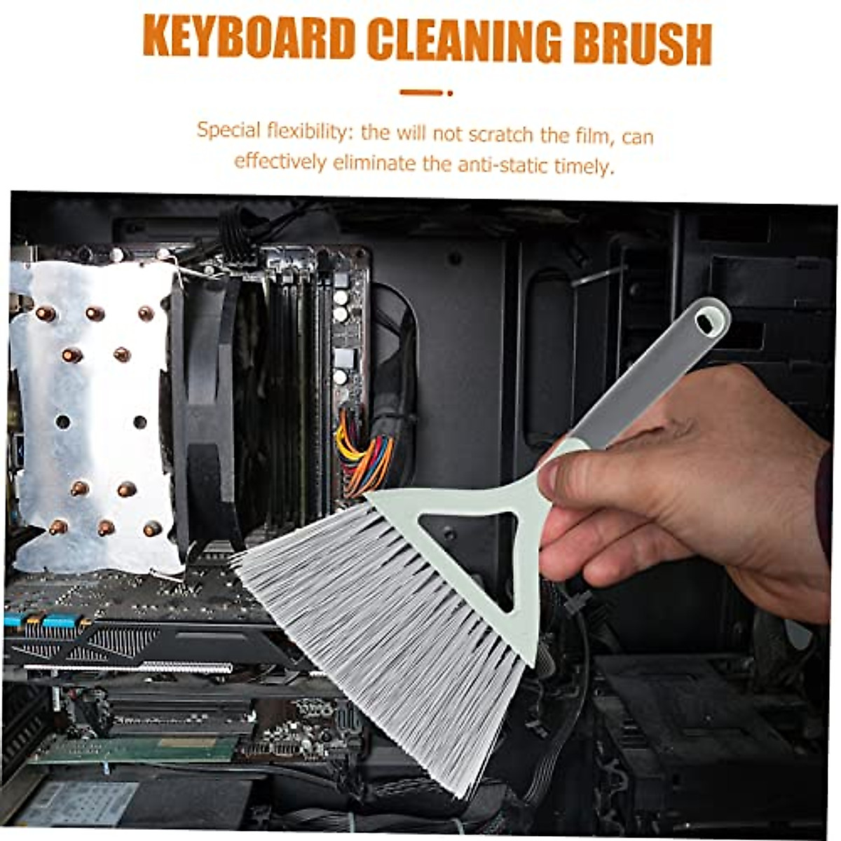 FOYTOKI 1 Set Broom Dustpan Desktop Cleaning Supplies Kitchen Desktop Dustpan Cage Cleaner Desktop Cleaning Broom Mini Broom Keyboard Mini Dustpan Mini Garbage Container Plastic Green