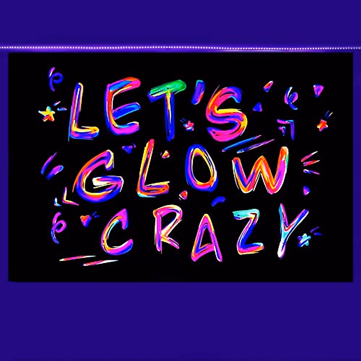Ralxion Glow in The Dark Party Supplies Neon Party Backdrop Glow Party Supplies and Decorations Let's Glow Backdrop Blacklight Reactive Graffiti UV Blacklight