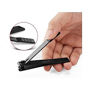 Nail Clippers Black Matte Stainless Steel Fingernail & Thick Toenail & Ingrown Nail clippers (Black)