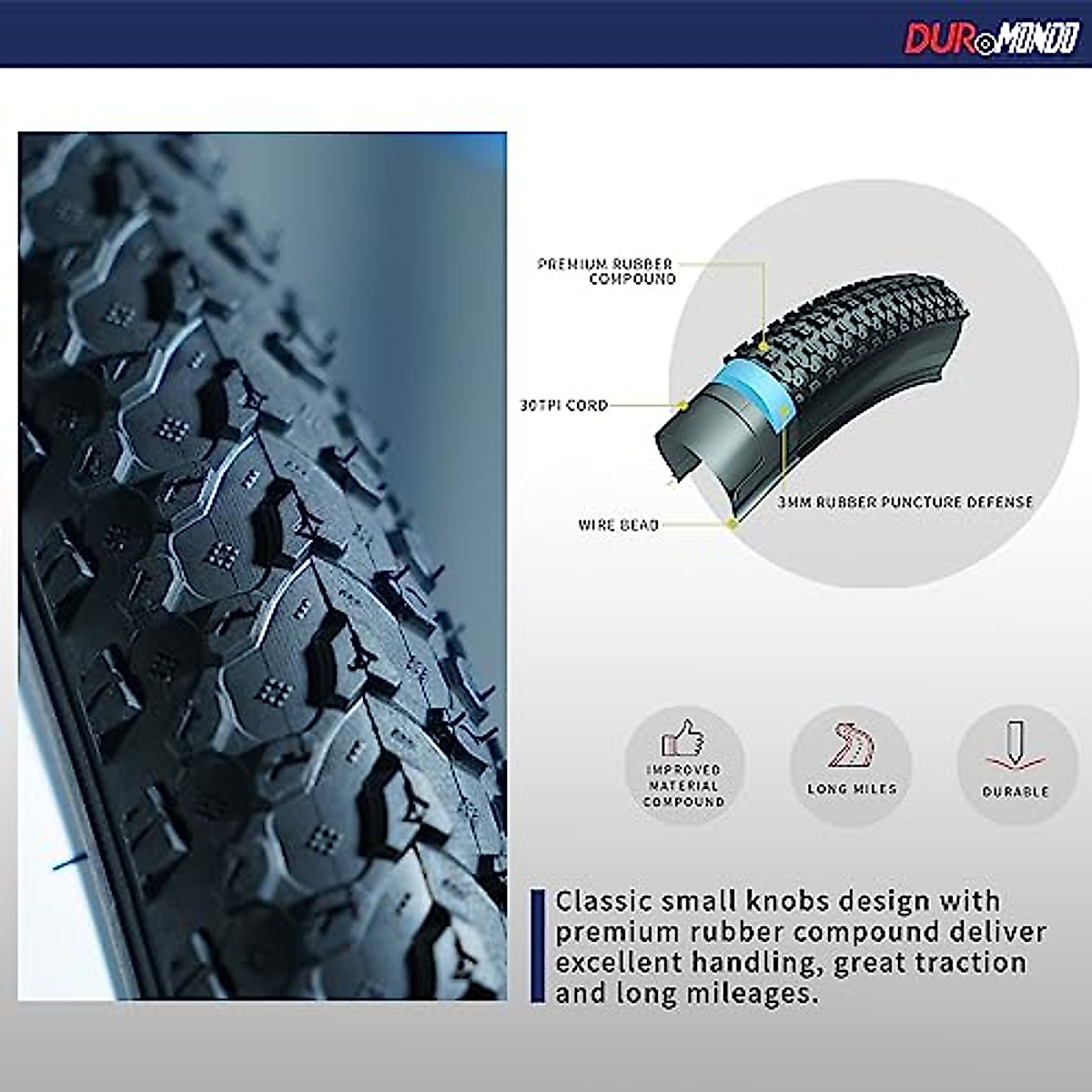 2Pack 20"x 2.125"(57-406) Mountain Bike Tires Replacement Kits Plus 2 Bike Tubes (with Puncture Sealant) and 2 Tire Levers, Bike Tire with Tread Puncture Protection for On or Off-Road Use