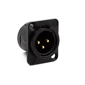 Neutrik NC3MD-L-BAG-1 3-Pin M PNL MT XLR, Black - 4pk