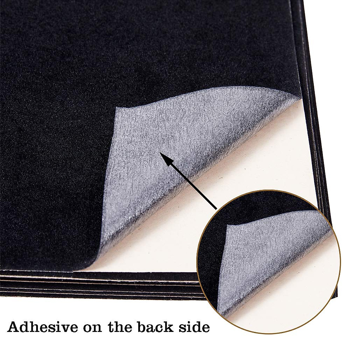 BENECREAT 12PCS 11.5"x15.5" Large Black Halloween Velvet Adhesive Back Sheet Jewelry Box Liner Fabric, Durable and Water Resistant for Festival Art Craft Making