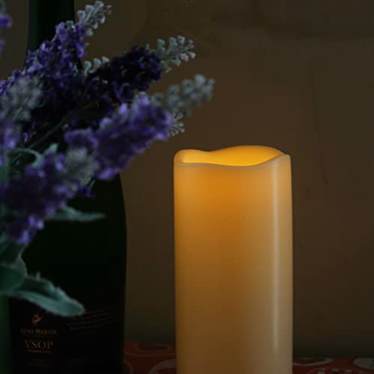 Waterproof Outdoor Battery Operated Flameless Candles with Cycling Timer, Realistic Flickering Plastic Fake Electric LED Pillar Lights for Garden Wedding Party Halloween Christmas Decor 3x7 Inches