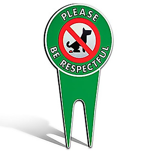 Signs Authority No Pooping Dog Signs for Yard | 6"x12" dibond Aluminum No Dog Poop Signs For Yard | Please Be Respectful - Dog Poop Signs For Yard | Pick Up Your Dog Poop Signs - Metal Outdoor Sign