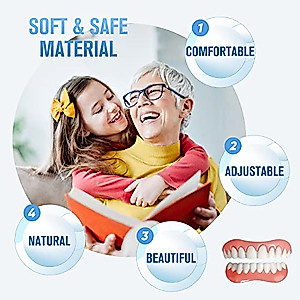 Fake Teeth, 2 PCS Veneers Dentures Socket for Women and Men, Dental Veneers for Temporary Tooth Repair Upper and Lower Jaw-13