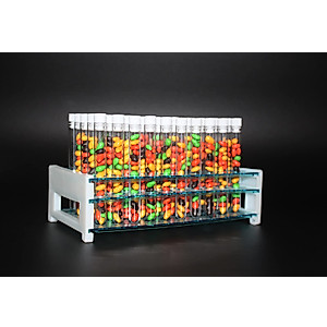 JOYYU 12x100mm 8ml Clear Plastic Test Tubes with Caps for Scientific Experiments, Easter, Scientific Themed Kids Birthday Party Supplies, Eyelash Brushes/Candy Storage(50 Pack)