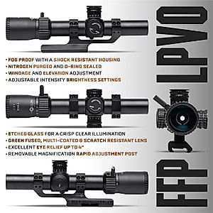 Tacticon Apex Falcon 1-6 x 24mm FFP LPVO Scope with Cantilever Mount | Combat Veteran Owned Company | Tactical Low Power Variable Optic with Illuminated Red Mil-Dot Reticle for Rifle