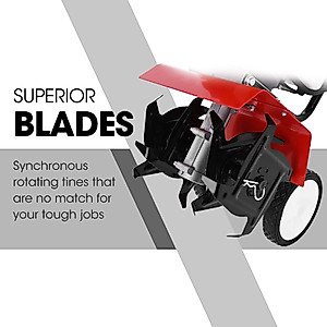 52CC Garden Tiller Gas Powered,3HP 2-Strokes Garden Tiller Cultivator,9000RPM, 1.2L Fuel Tank, 6-inch Working Depth Cultivator Rotovator Orange