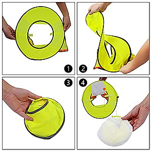 4 Pack Hard Hat Sun Shade - Full Brim Mesh Hard Hat Sun Shield Neck Sunshade with Reflective Strip Hard Hat Sun Visor for Hard Hat Accessories (Neon Yellow)