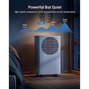 Hansabenne 30-Pints Dehumidifier for Basements - 2000 Sq. Ft. Dehumidifier with Auto or Manual Drainage - Compact Dehumidifier with Intelligent Humidity Control | Auto Defrost | Dry Clothes