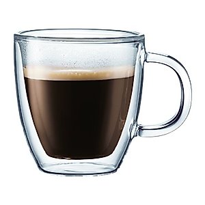 Bodum Bistro Coffee Mug, 10 Ounce (2-Pack), Clear