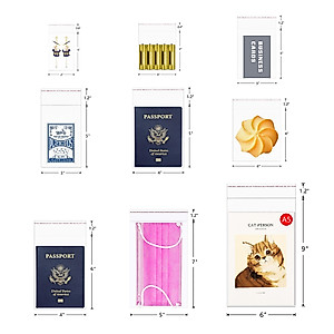 KnR Harmony Self Adhesive Bags 4x5 300pcs Self Sealing Resealable Bags Small Clear Cellophane Bags for Candy Jewelry Necklaces Snacks Nuts Gift Packaging 9 Sizes to Choose from