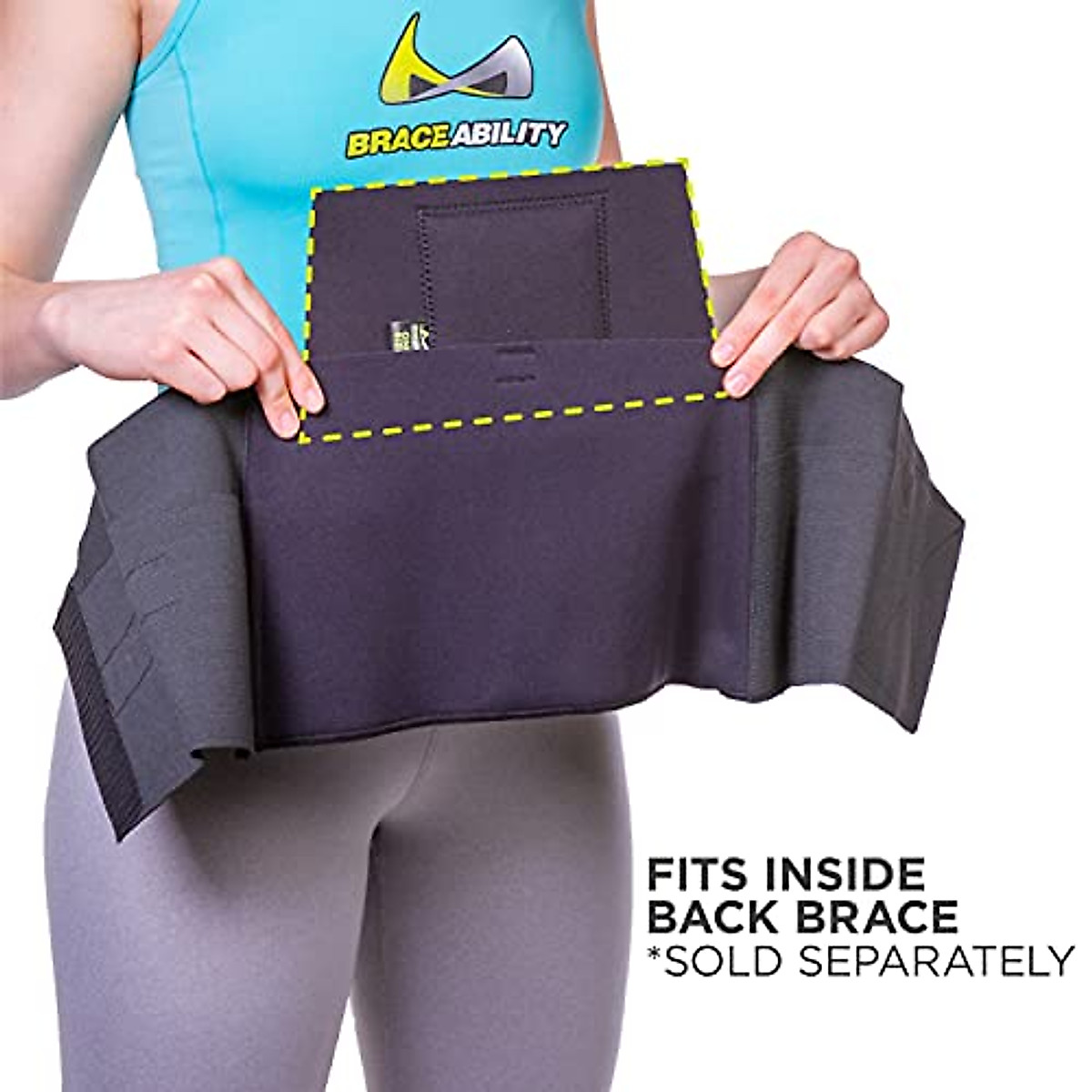 BraceAbility Neoprene Foam Pressure Pad Insert for Back Brace | Soft & Comfortable Lumbar Padding for Low & Mid Back Support and Targeted Pain Relief (One Size)