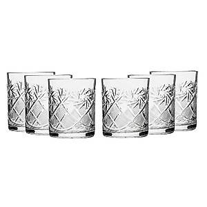 Russian Cut Crystal Scotch Whiskey Vodka Rocks Glasses Old Fashioned Vintage