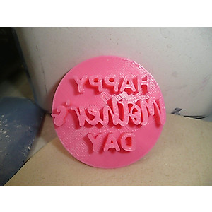 YNGLLC HAPPY MOTHERS DAY WORDS BLOCK SCRIPT FONT MOM MOMMY MAMA COOKIE STAMP EMBOSSER BAKING TOOL 3D PRINTED MADE IN USA PR4195, Pink