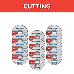Dremel EZ456B 1 1/2-Inch EZ Lock Rotary Tool Cut-Off Wheels- Rotary Tool Cutting Accessories, Perfect for Slicing Sheet Metal and Copper Pipe, 12 Pieces