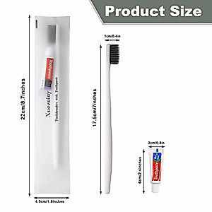 Xuezoioy Disposable Toothbrushes with Toothpaste Pack of 30,White Individually Wrapped Disposable Travel Toothbrush Kit in Bulk for Homeless,Nursing Home,Shelter,Hotel,Charity