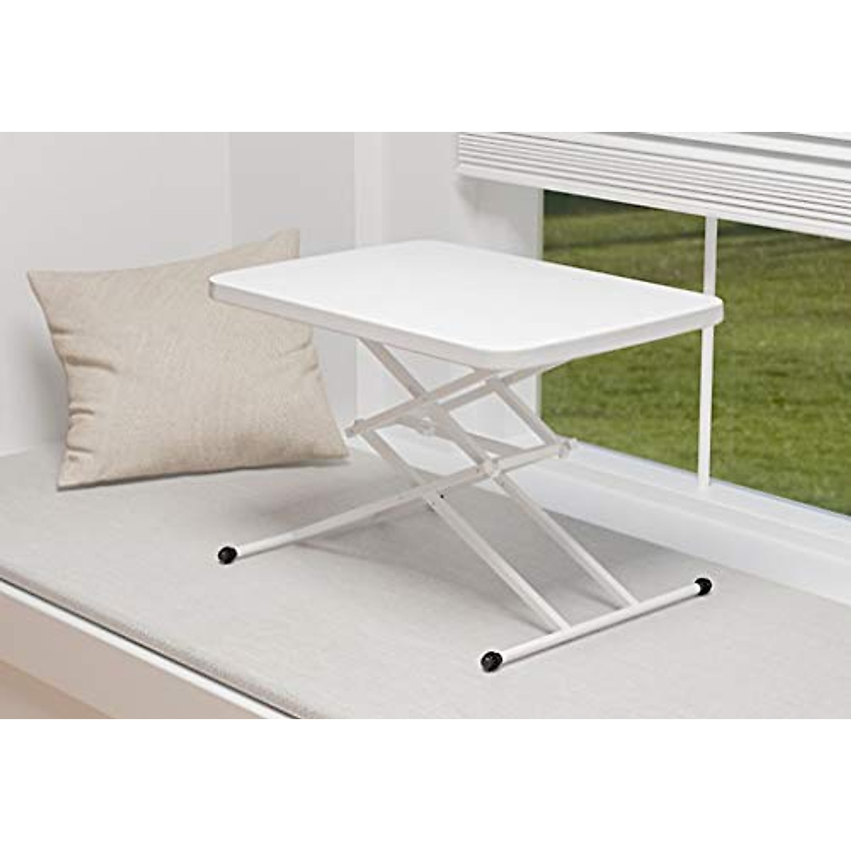 TOE Computer Desk Multifunctional Portable Study Writing Desk Adjustable Folding Laptop Desk Learning Desk with Drawer Stand for Home Office (Color : White)