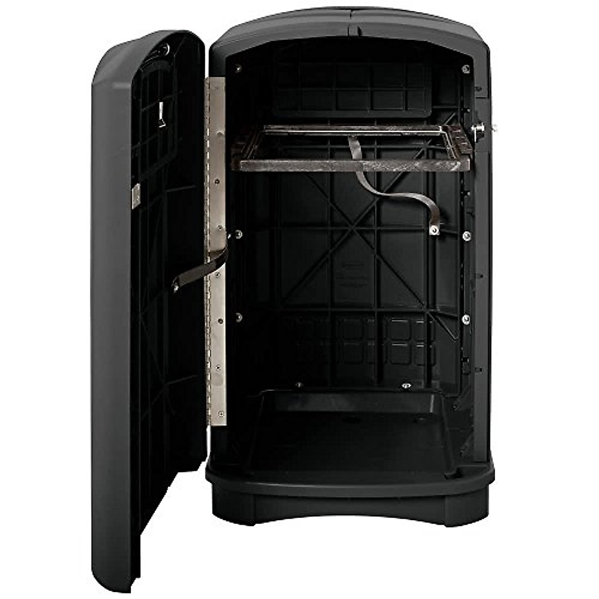 Rubbermaid Commercial Products Plaza Trash Can, 50 GAL, Black Plastic, Outdoor for Stadiums/Parks/Shopping Plazas