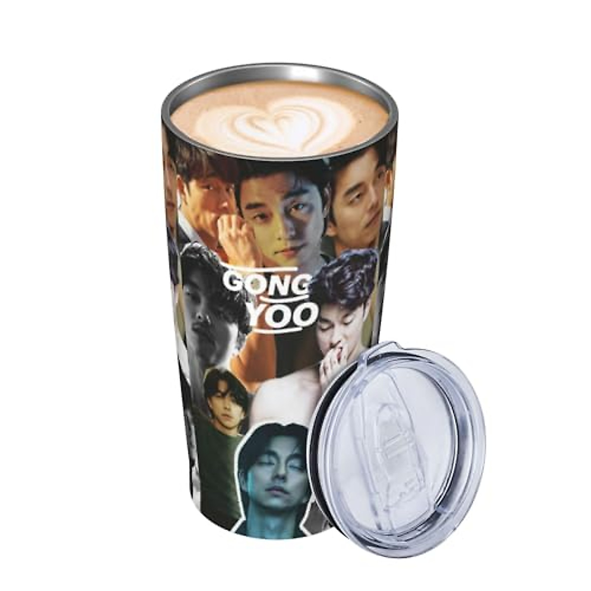 OAEWRE Gong Actors Yoo Stainless Steel Mug Insulated Tumbler Coffee Mugs with Lids and Straw Double Wall Vacuum Cup 20oz