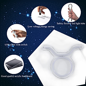 BerniceKelly The Zodiac Horoscope Neon Sign, Taurus LED Neon Signs for Wall Decor, Astrology Zodiac Horoscope Neon Lights Beautiful Spiritual, Birthday Party, Home Kids Room Decor Taurus