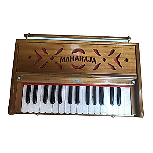 Harmonium #1, Maharaja Musicals, Handmade Harmonium, 2.5 Octave (Saptak), Standing, Burma Teak, Two Bellow, Padded Bag, Tuned A440, Natural Color, PDI-FFH
