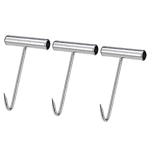 uxcell T-Handle Meat Boning Hook, Galvanized T Hooks for Kitchen Butcher Shop Restaurant 6"(150mm) 3Pcs