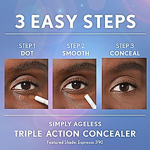 COVERGIRL Simply Ageless Triple Action Concealer, Toasted Almond, Pack of 1
