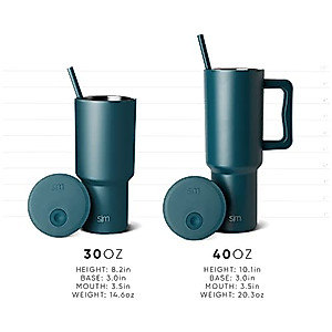 Simple Modern 40 oz Tumbler with Handle and Straw Lid | Insulated Reusable Stainless Steel Water Bottle Travel Mug Iced Coffee Cup | Gifts for Women Men Him Her | Trek Collection | 40oz | Sweet Peach