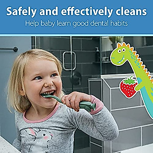 Dr. Brown's Infant-to-Toddler Training Toothbrush Set with Fluoride-Free Baby Toothpaste, Strawberry - Giraffe - 1.4oz - 0-3 years