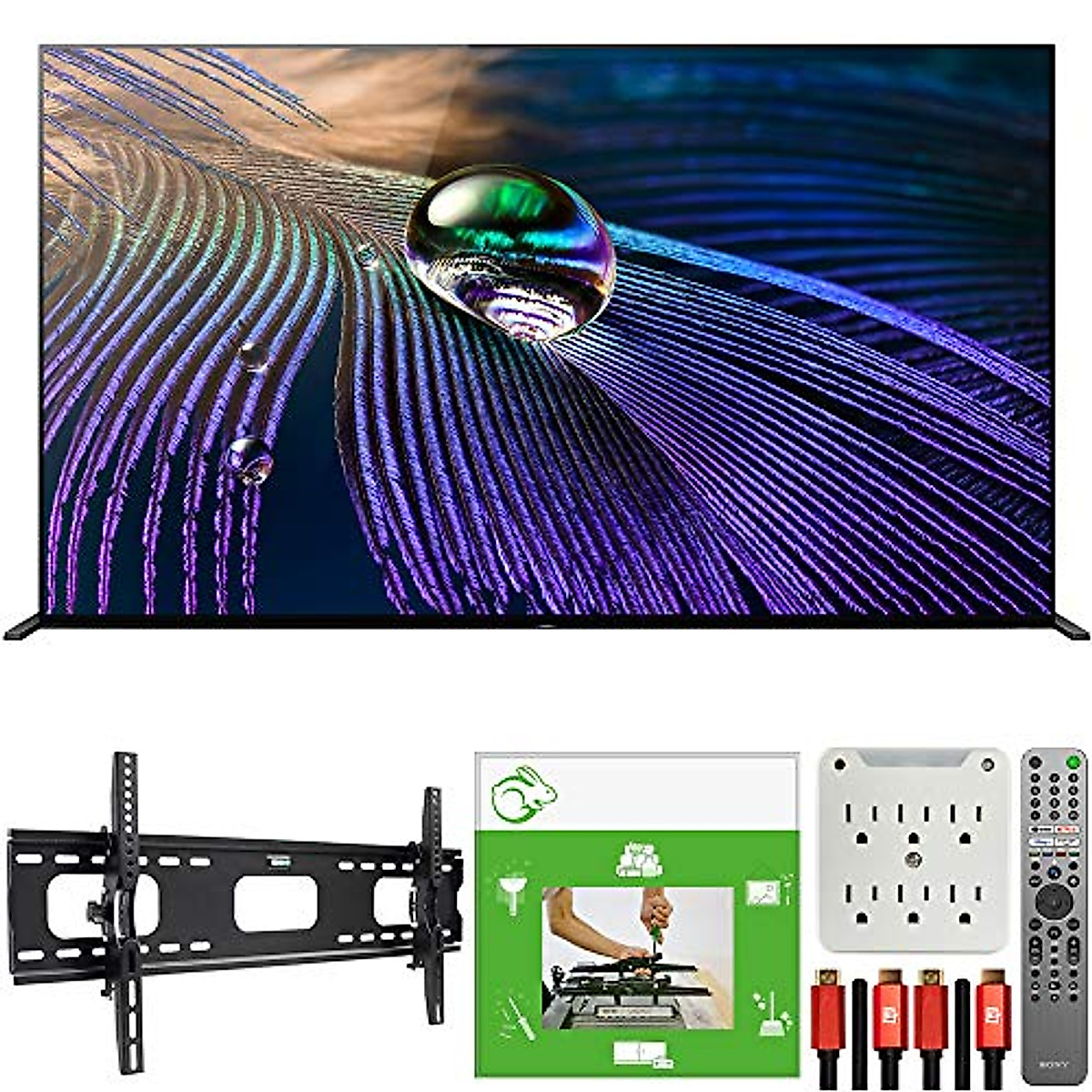 Sony XR55A90J 55-inch OLED 4K HDR Ultra Smart TV Bundle with TaskRabbit Installation Services + Deco Gear Wall Mount + HDMI Cables + Surge Adapter