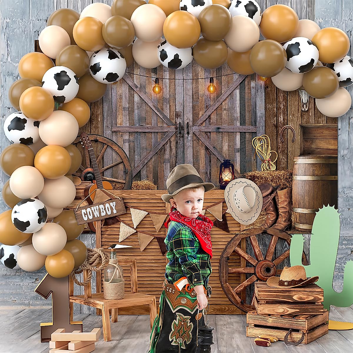 Partydream Western Cowboy Party Decorations Includes 50pcs Cowboy Balloons and 1Pcs Western Banner Cowboy Birthday Party Decorations Western Party Supplies Birthday Baby Shower
